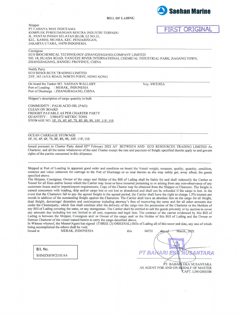 Contoh Dokumen PEB | PDF