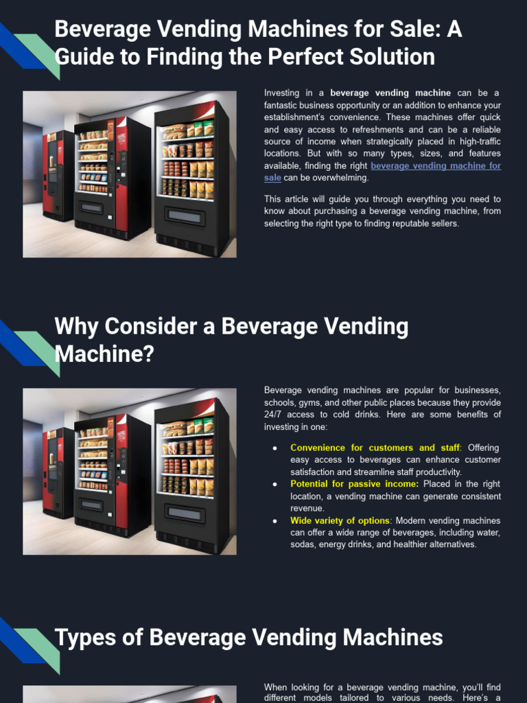 Beverage Vending Machine Buyers Guide | PDF | Vending Machine | Sales