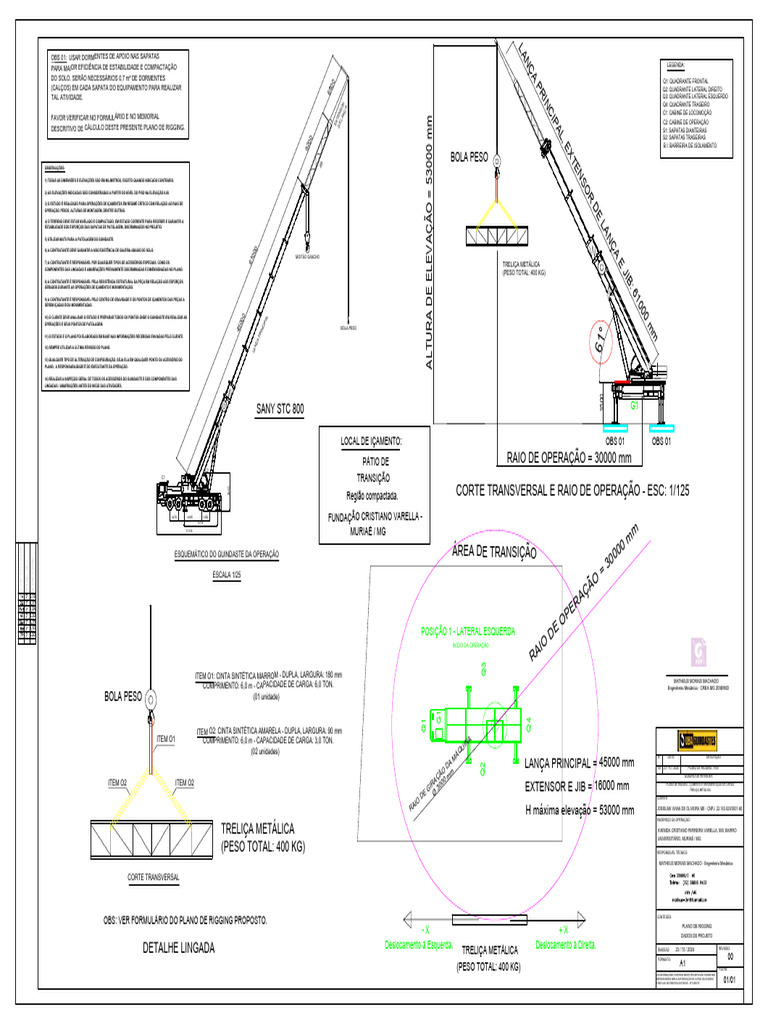 PLANO DE RIGGING - TRELIÇA METÁLICA - FUNDAÇÃO CRISTIANO VARELA - UBÁ ...
