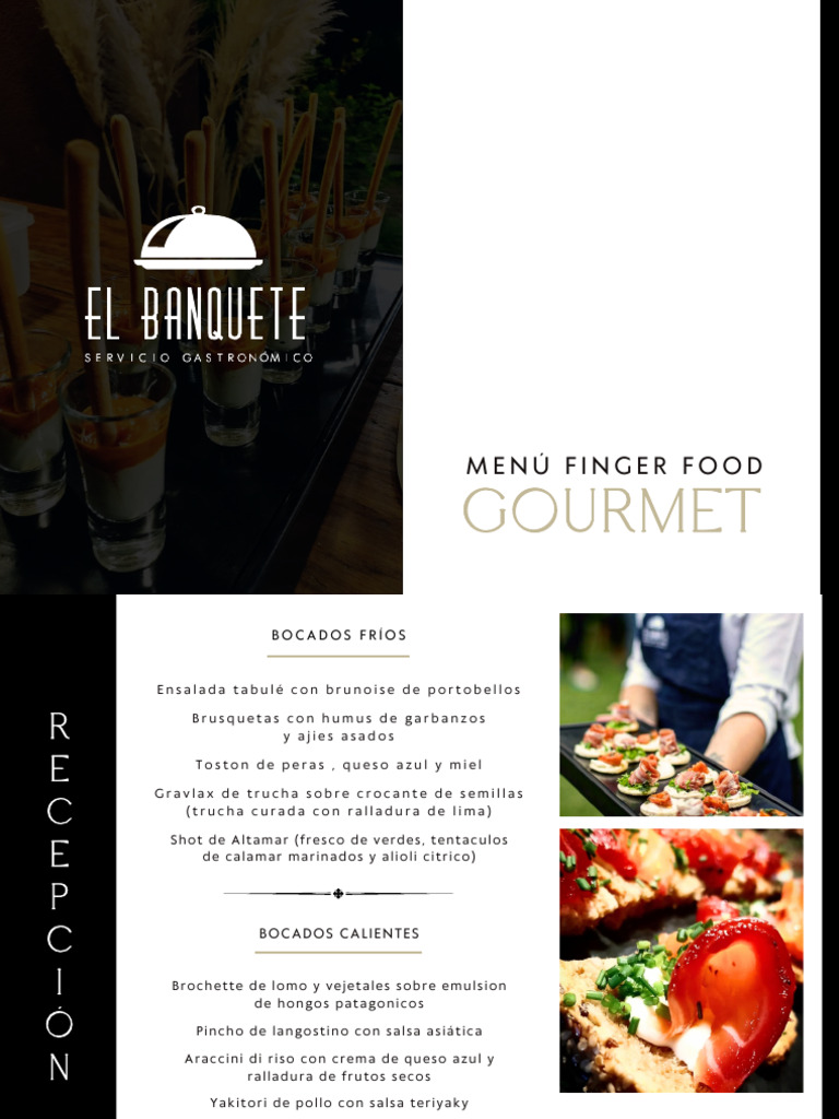 Menu Finger Food Gourmet_el Banquete | PDF | Cocinando | Cocina occidental