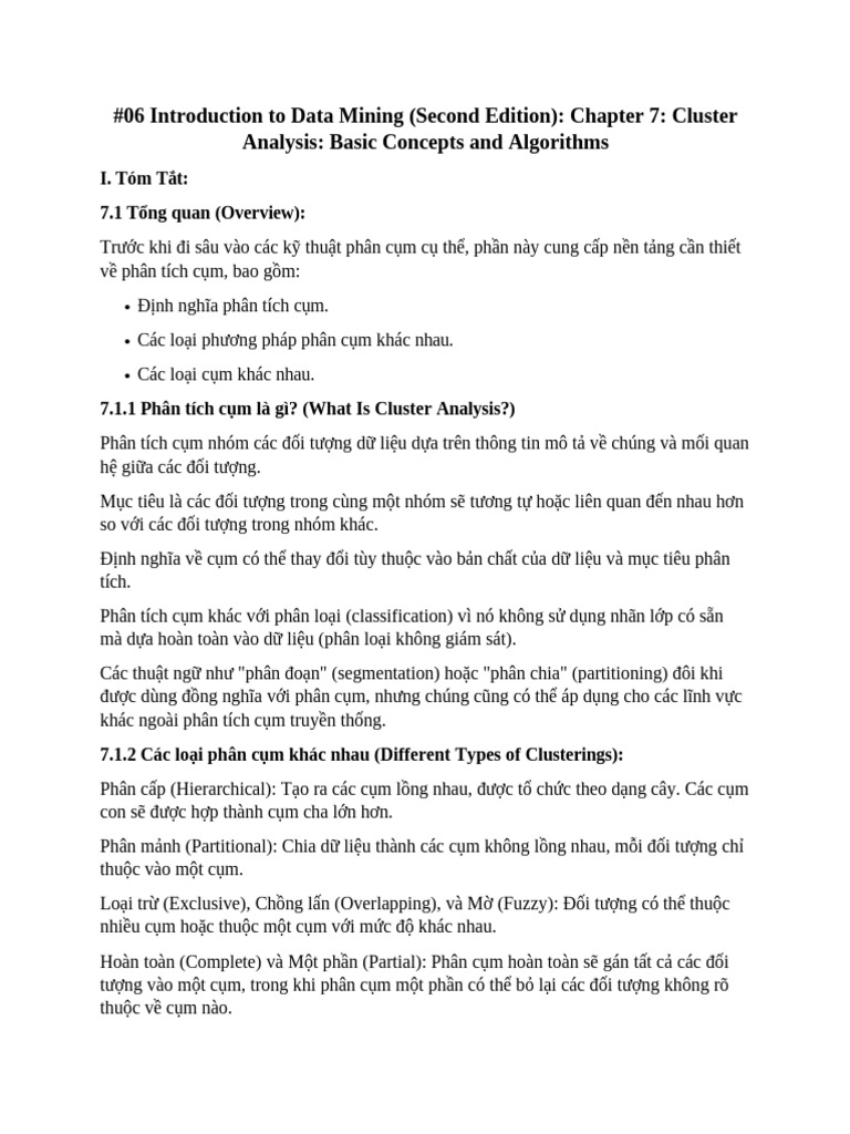 #06 Introduction To Data Mining (Second Edition) Chapter 7 Cluster Analysis Basic Concepts and ...