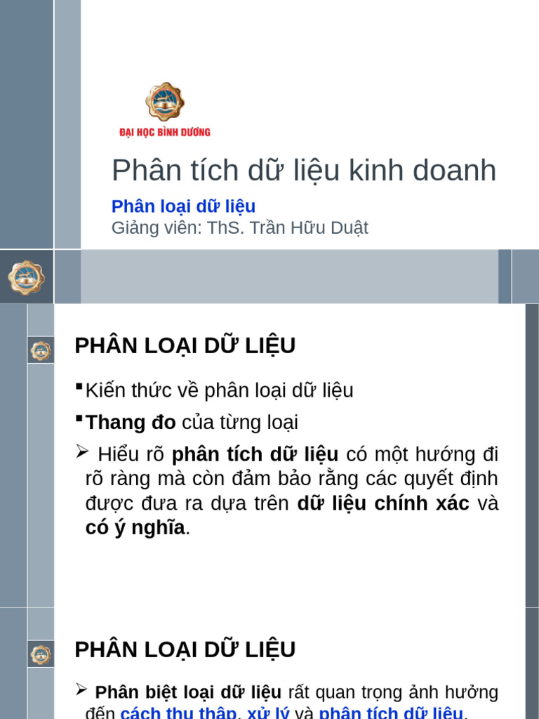 BAI 05. Phan Loai Du Lieu Trong Phan Tích | PDF