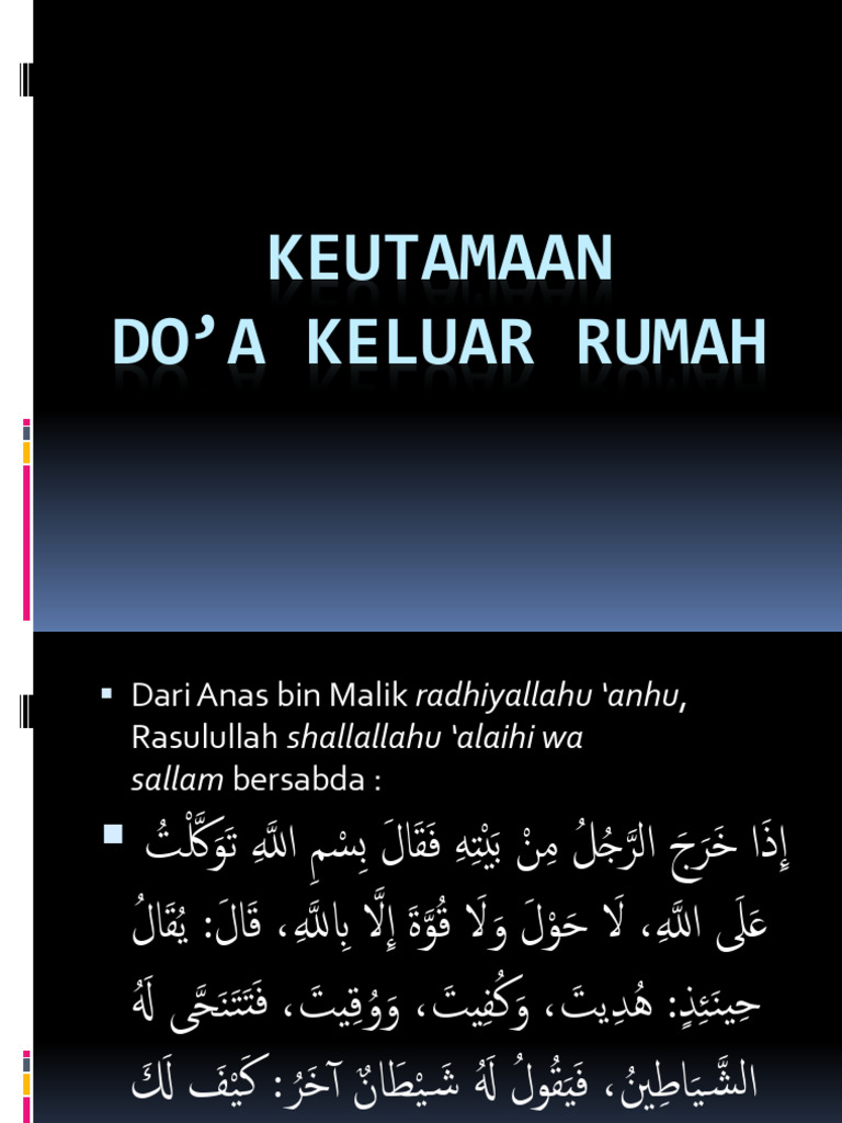 Keutamaan Do'a Keluar Rumah | PDF
