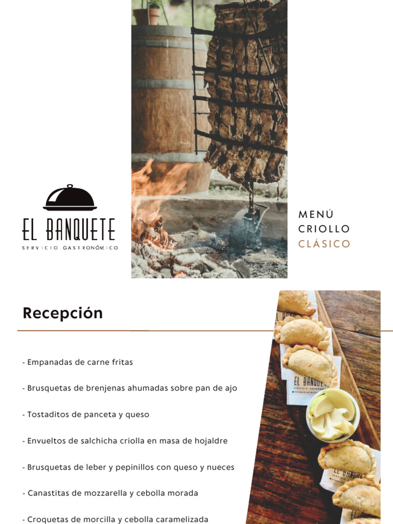 Menu Criollo Clasico - El Banquete | PDF