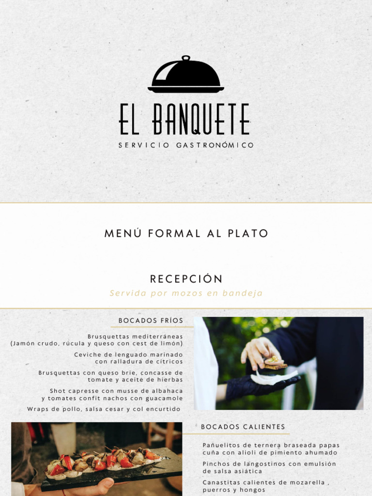 Menu Formal Al Plato - El Banquete | PDF | Salsa | Postres