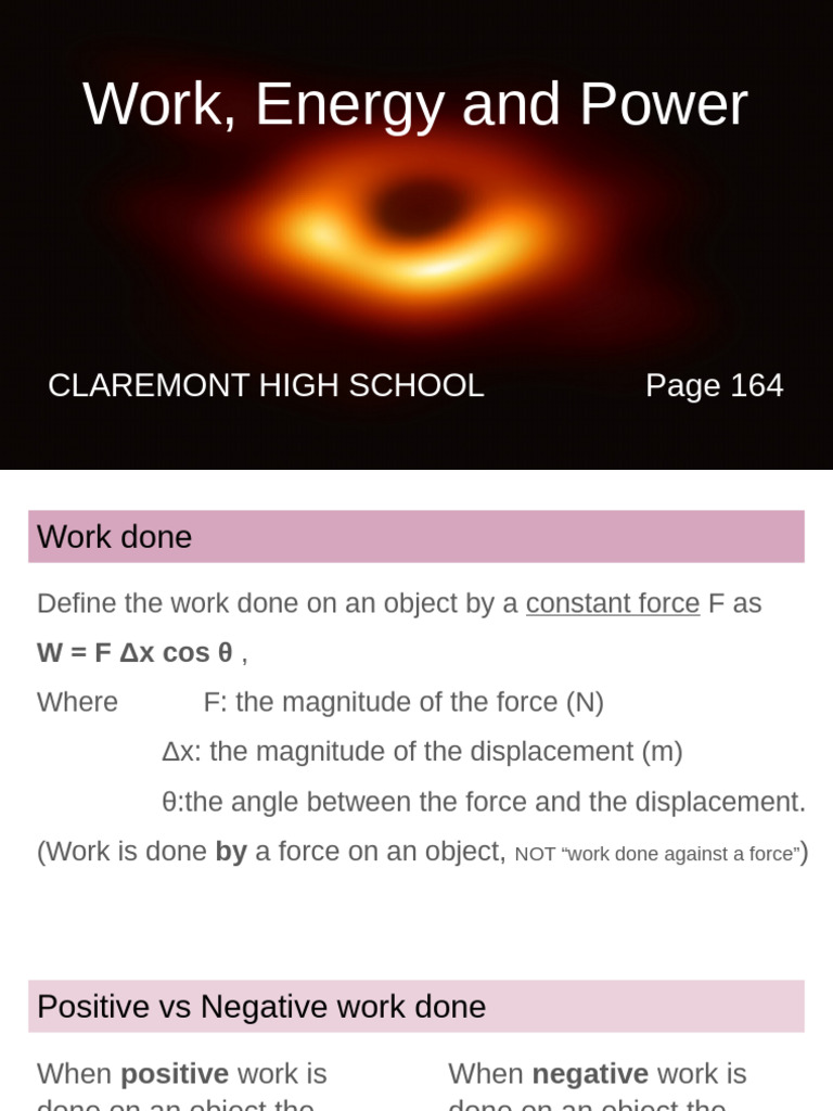 Work, Energy, and Power Concepts | PDF | Force | Mechanics