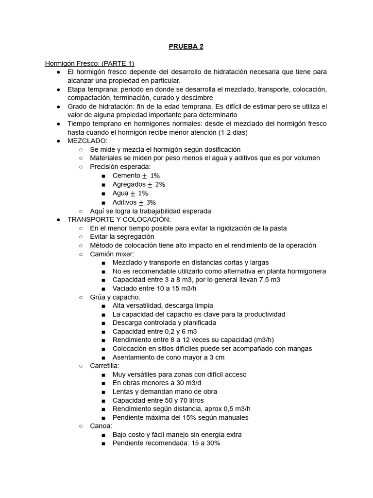 Prueba 2 | PDF | Hormigón | Reología
