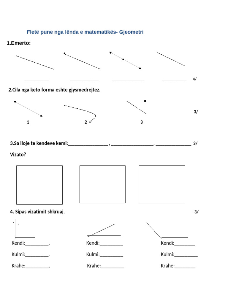 Matematike Flete Pune Gjeometri | PDF
