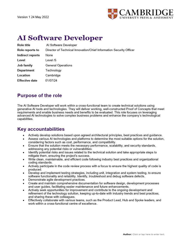 AI Software Developer | PDF | Artificial Intelligence | Intelligence ...