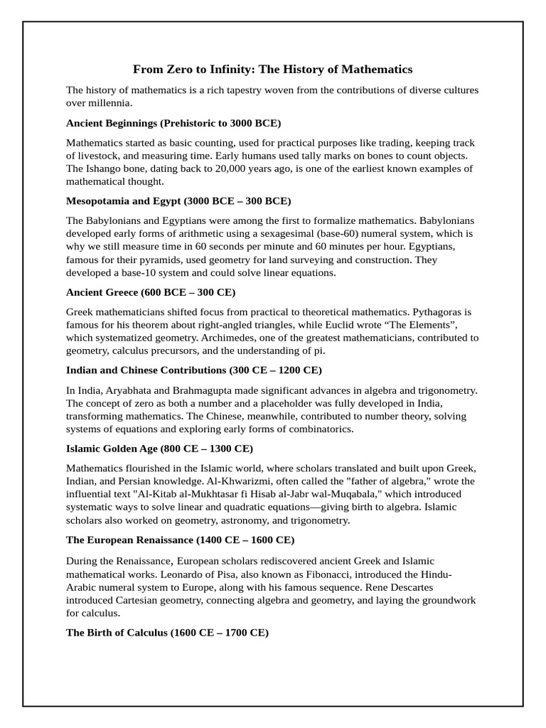 History of Math | PDF | Mathematics | Algebra