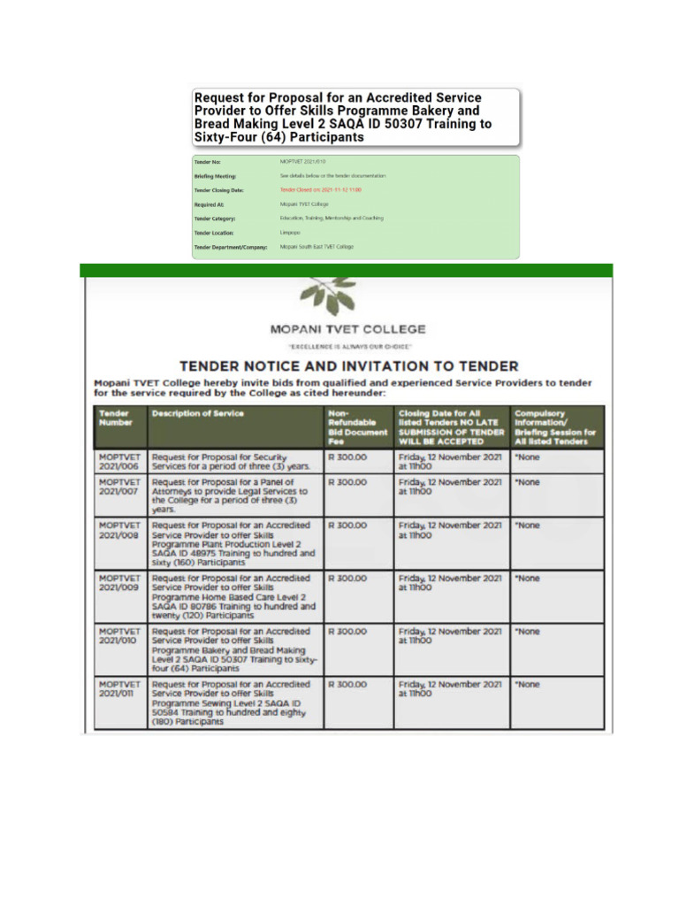 Tender Post - Bakery | PDF