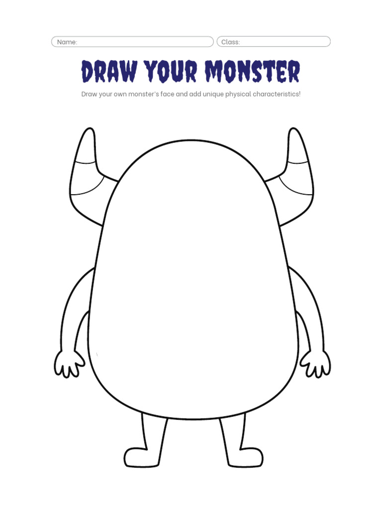 Draw Your Own Monster's Face and Add Unique Physical Characteristics ...