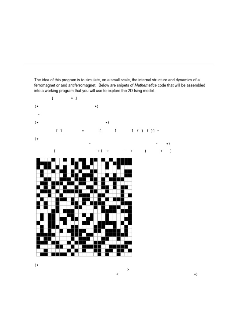 Ising Model, Mathematica Code | PDF | Electromagnetism | Applied Mathematics