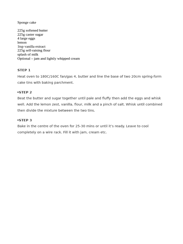 Sponge Cake | PDF
