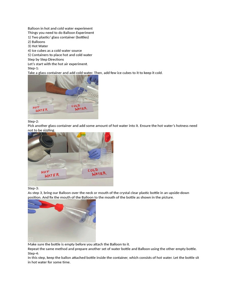 Balloon in hot and cold water experiment | PDF