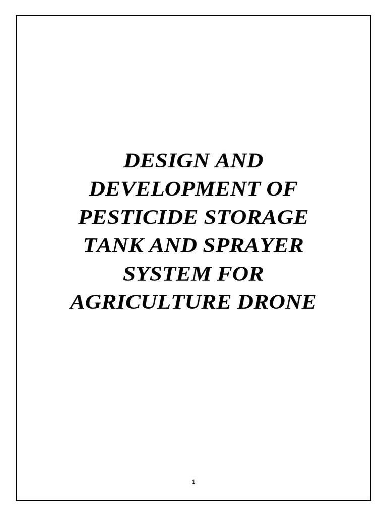 Design and Development of Pesticide Storage Tank and Sprayer System for ...