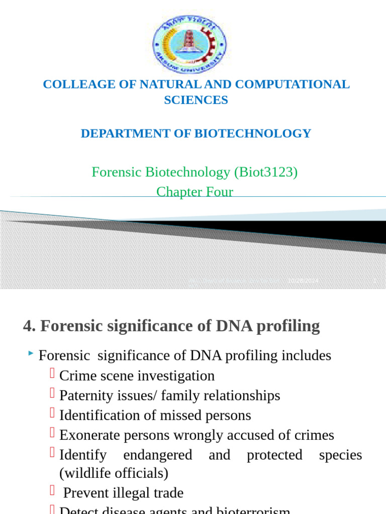PPT Chapter Four | PDF | Dna Profiling | Forensic Science