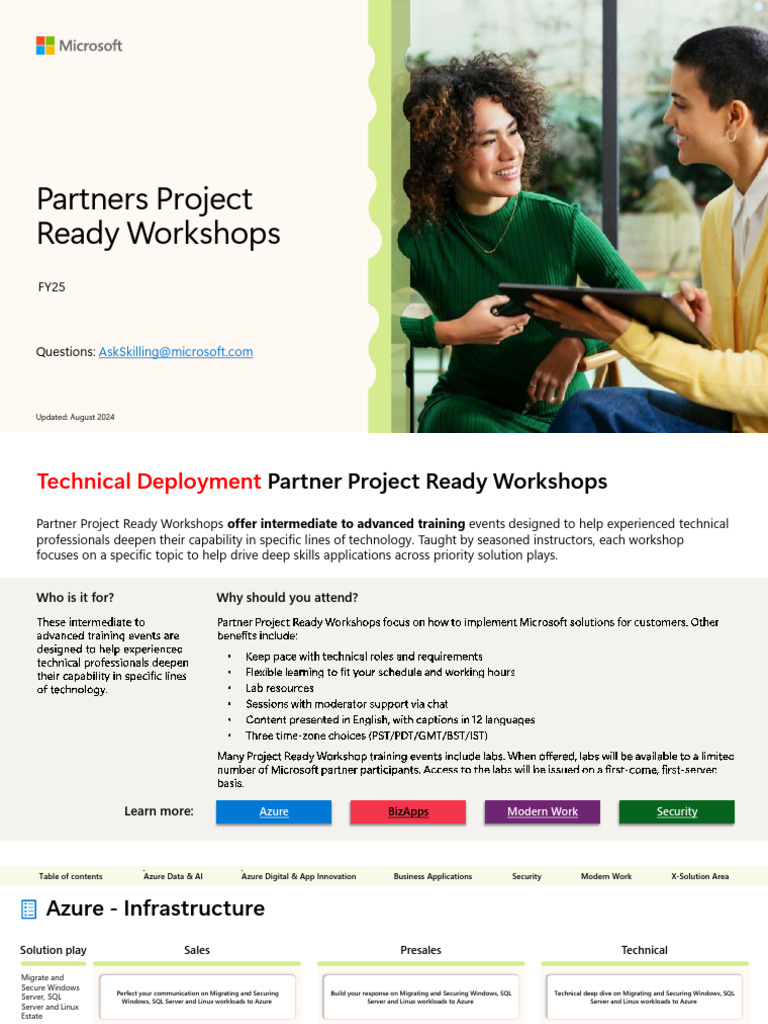 Project Ready Workshop Catalog - Updated Jun 2024 | PDF | Microsoft ...