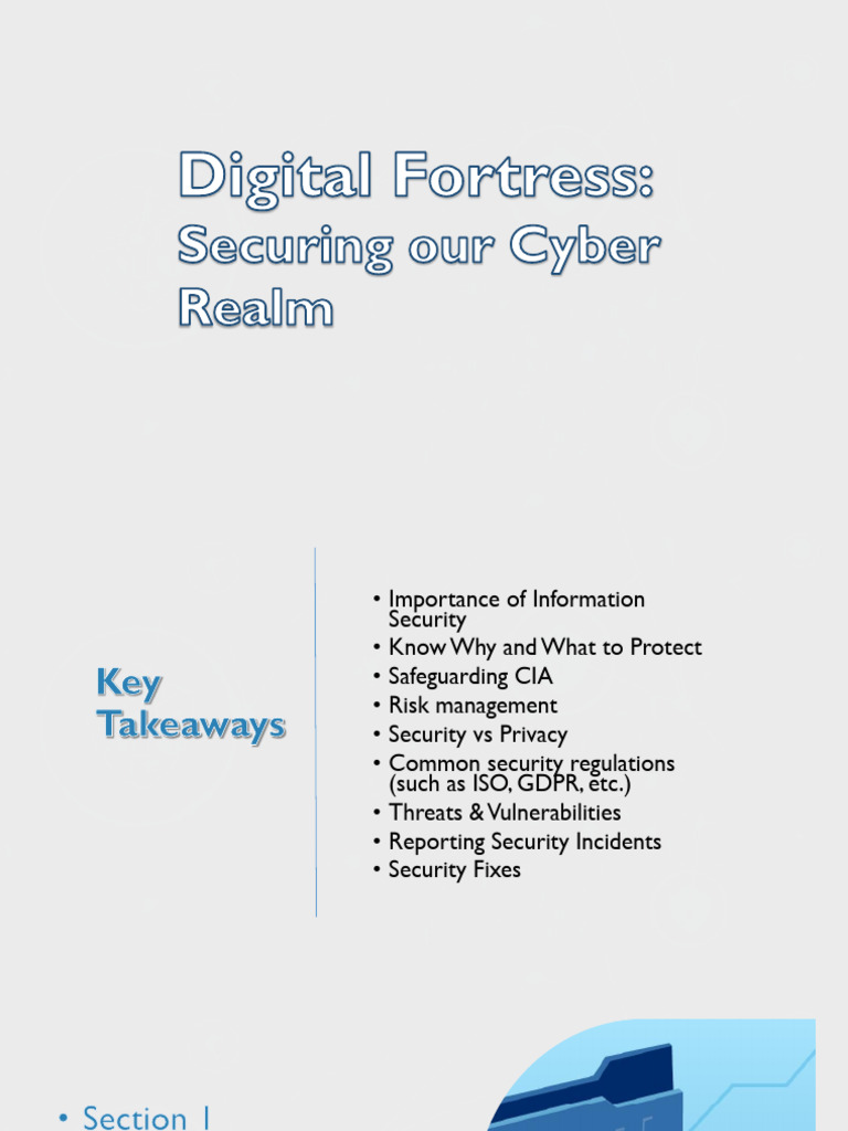 Securing our cyber realm deck | PDF | Information Security | Security