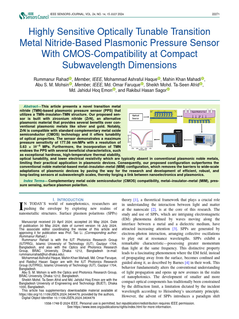 Highly Sensitive Optically Tunable Transition Metal Nitride-Based ...