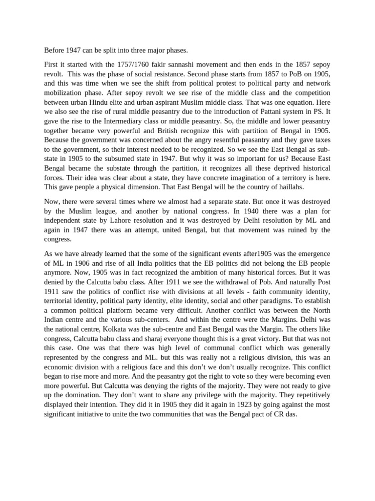 L 14 Road To Partition of 1947 | PDF | Partition Of India | Indian ...