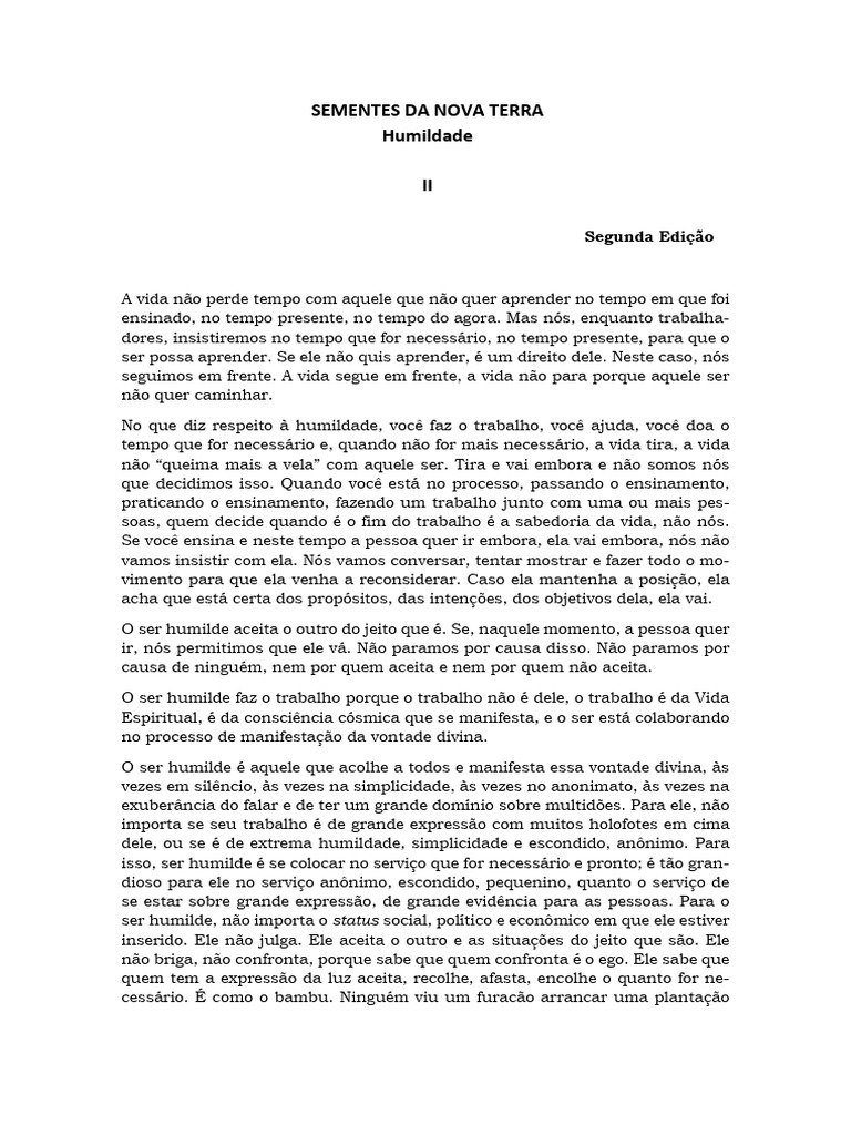 A Humildade como Caminho de Luz | PDF | Tempo | Deus