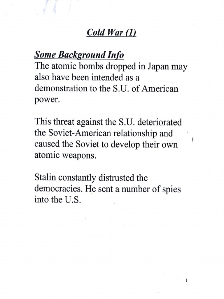 Cold War Notes | PDF