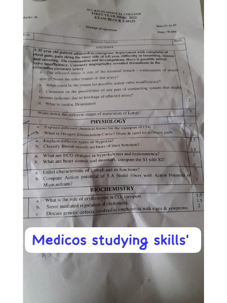 Block 3 Papers Compiled by Mehwish Saddique AAMC'24 (MSS) | PDF