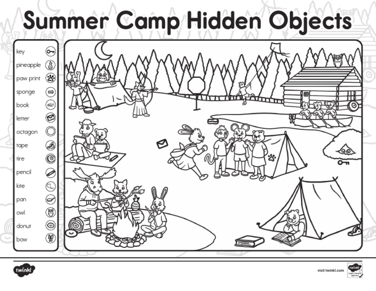 BW Summer Camp Hidden Objects Activity | PDF | Home & Garden
