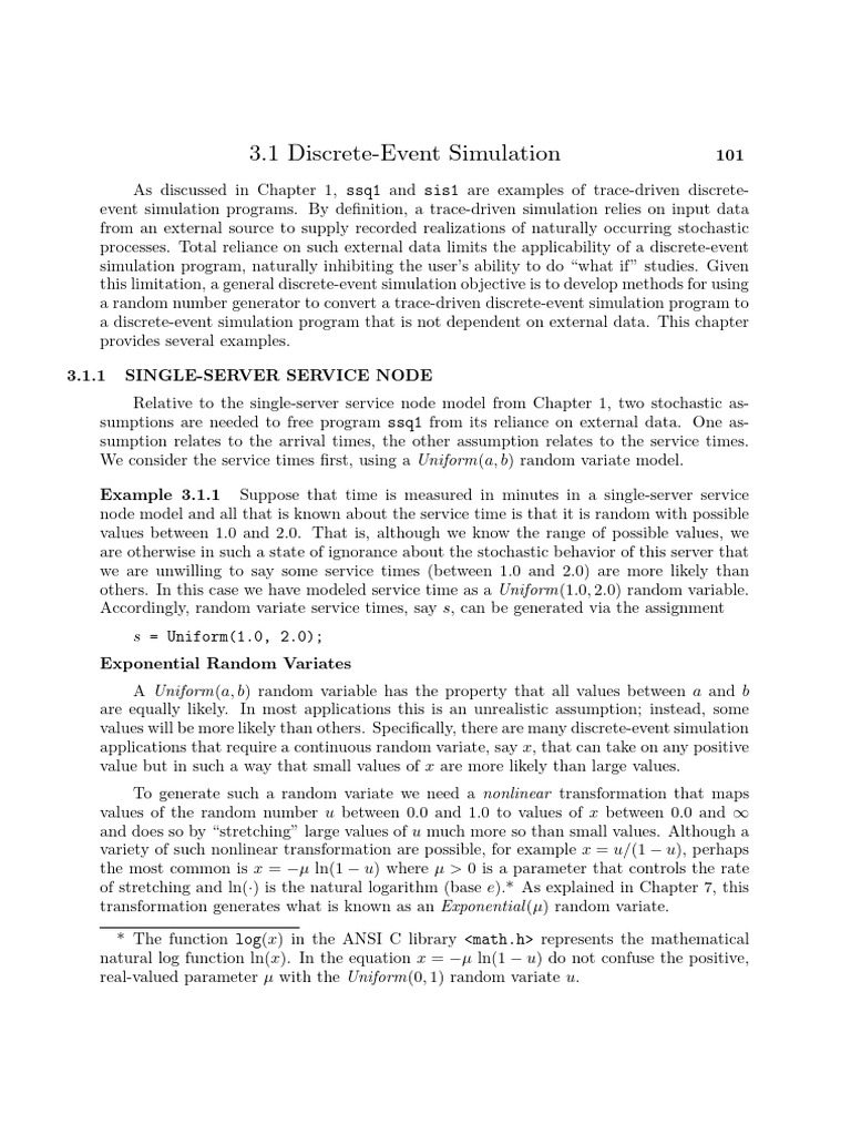 Leemis Chapter3 | PDF | Simulation | Logarithm
