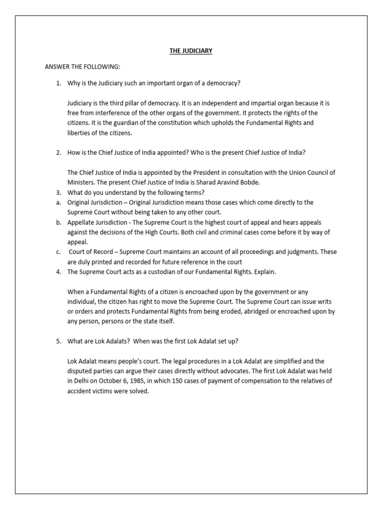 THE JUDICIARY-Notes-1 | PDF