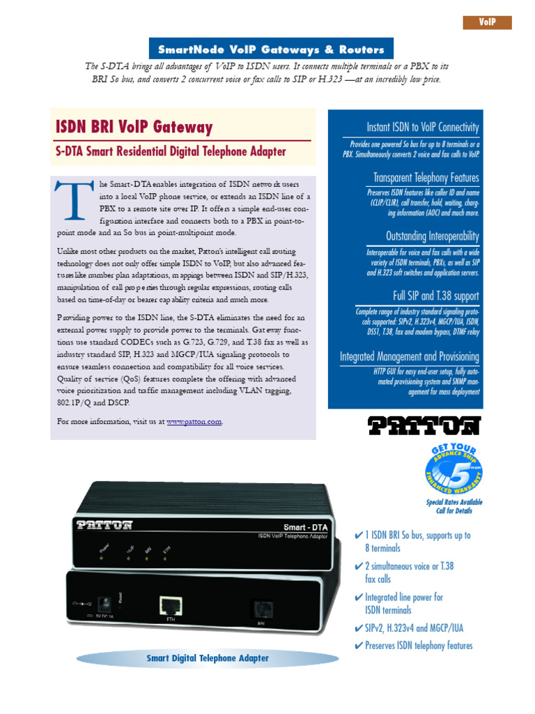 ISDN to VoIP Adapter Overview | PDF | Voice Over Ip | Session ...