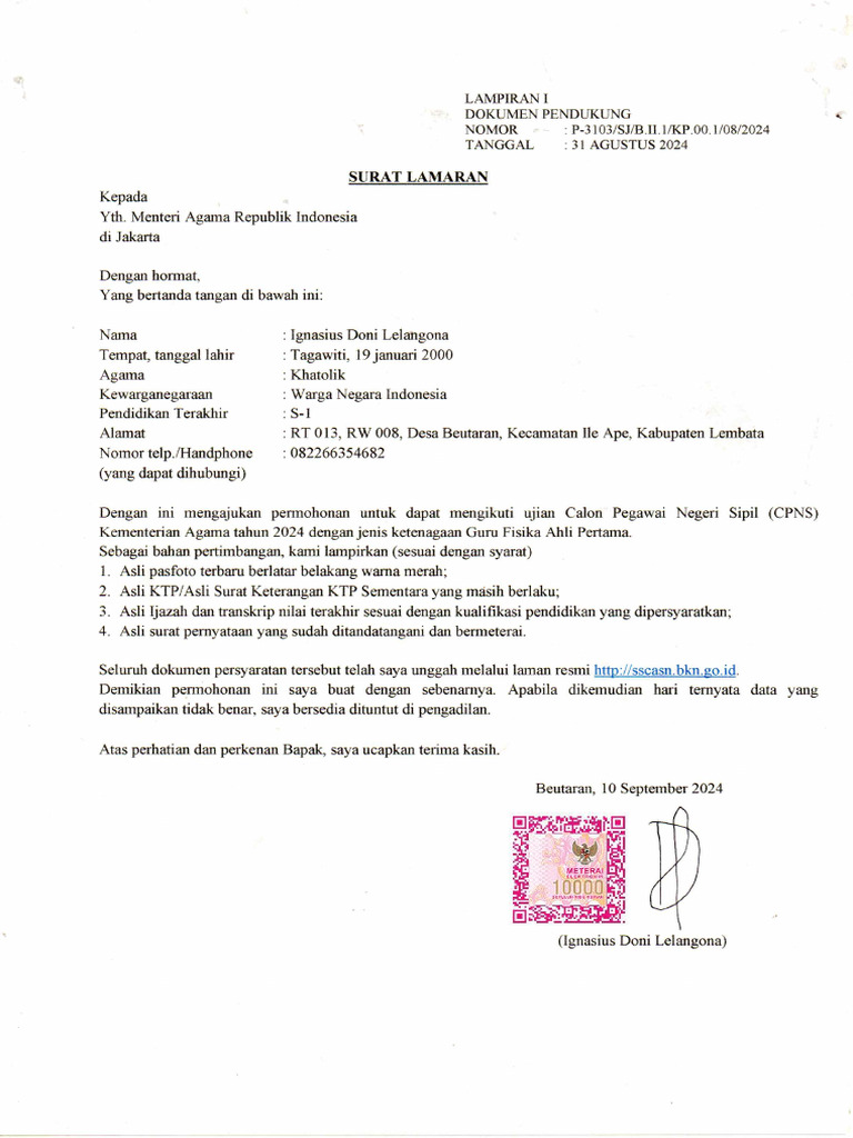 Fix Surat Lamaran | PDF