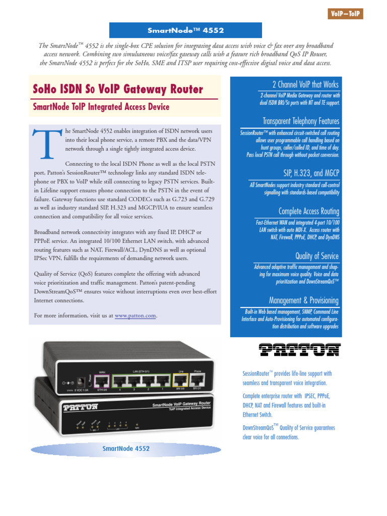SN4552_datasheet | PDF | Voice Over Ip | Computer Network
