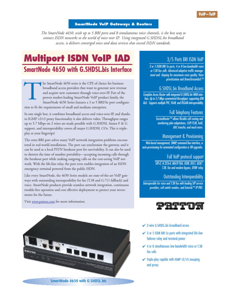 SN4650_datasheet | PDF | Voice Over Ip | Computer Network