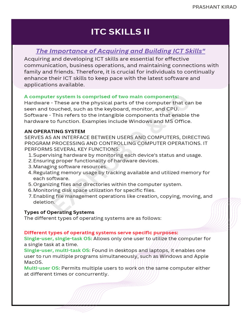 Itc Skills Ii: The Importance of Acquiring and Building ICT Skills ...