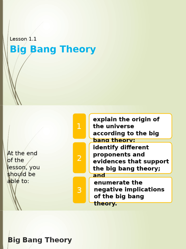 Earth and Life Science SHS 1.1 Big Bang Theory | PDF | Big Bang | Universe