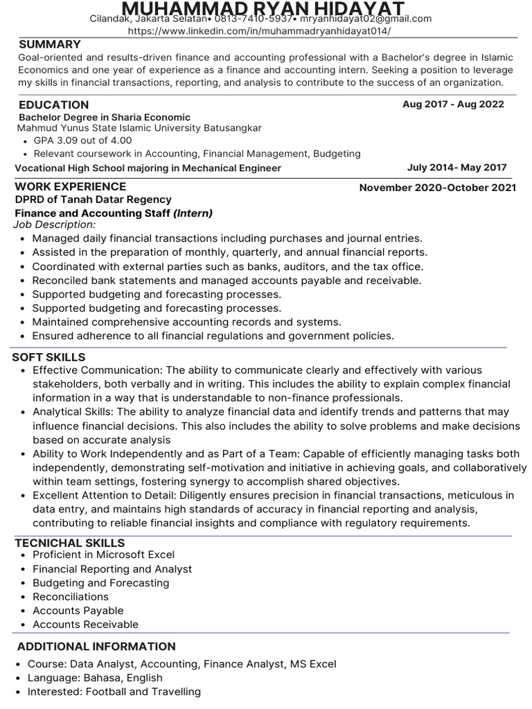 Muhammad Ryan Hidayat - Finance and Accounting | PDF | Accounting ...
