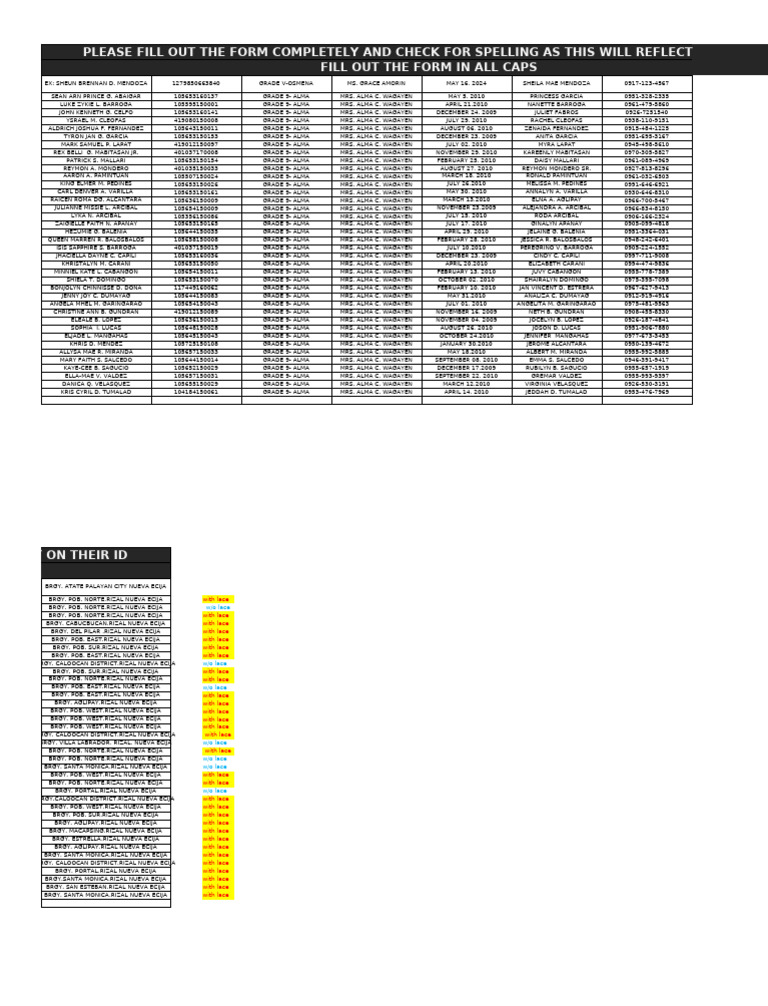 Excel Id Form 9 Alma | PDF