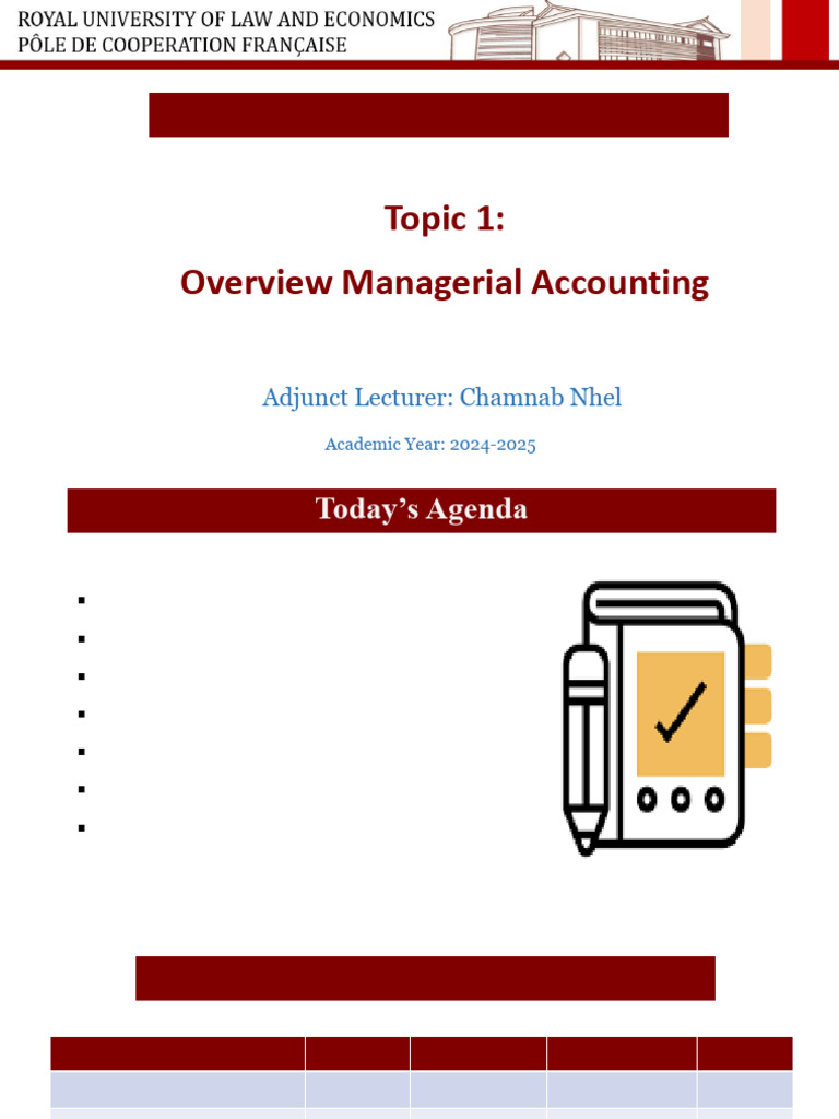 Managerial Accounting Overview 2024-2025 | PDF | Income | Financial ...