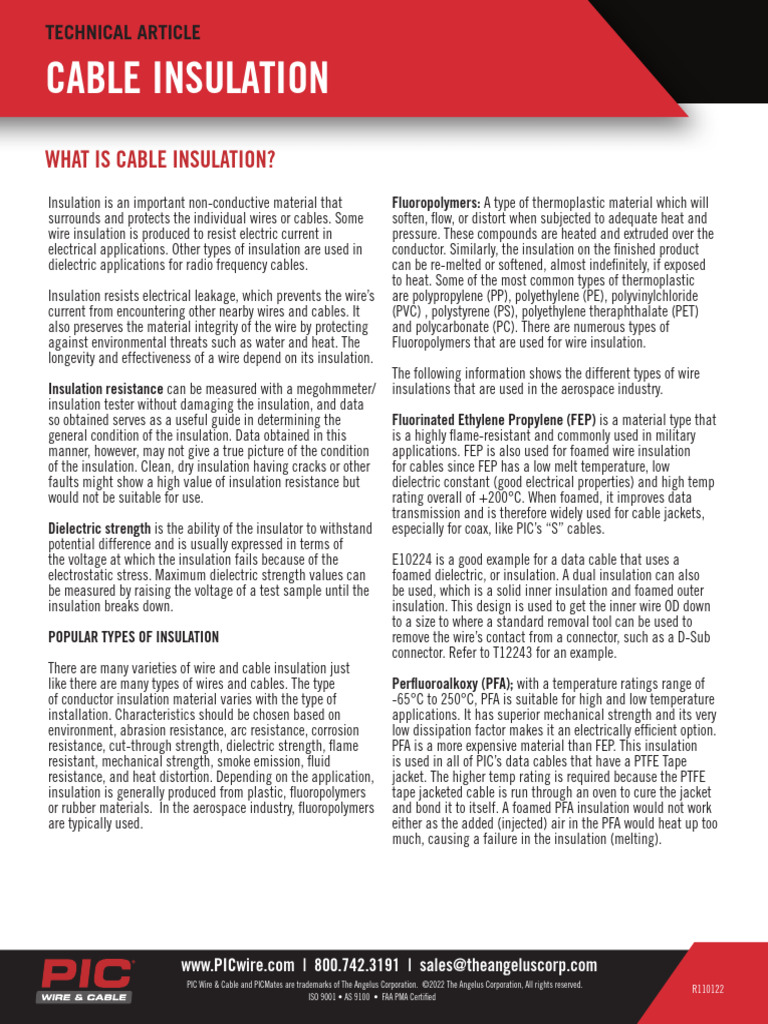 Cable-Insulation-Types | PDF | Insulator (Electricity) | Electrical ...