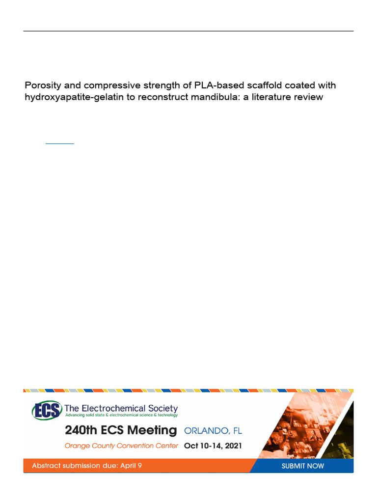 Porosity and Compressive Strength of PLA-based Sca | PDF | Strength Of ...