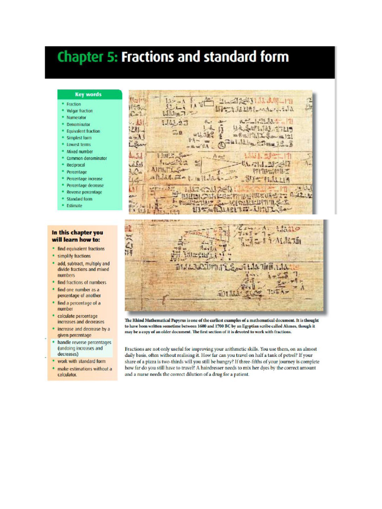 CH - 2 - Fractions and Standard Form | PDF