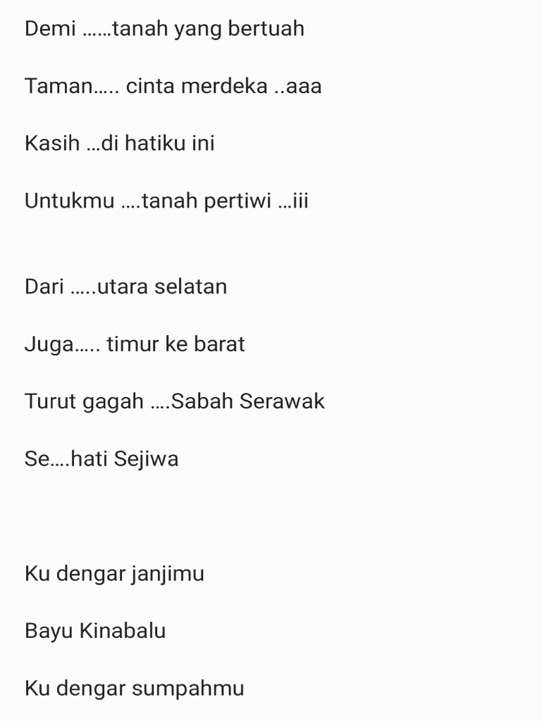 Lirik Lagu Sehati Sejiwa | PDF