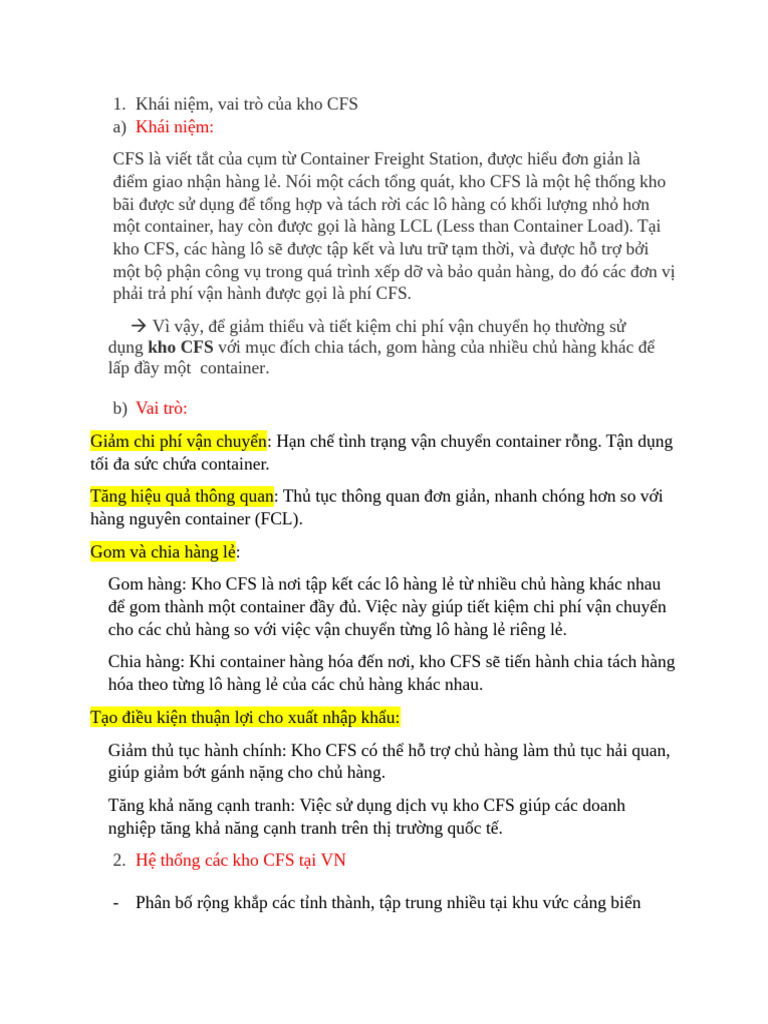 khái niệm, vai trò CFS | PDF