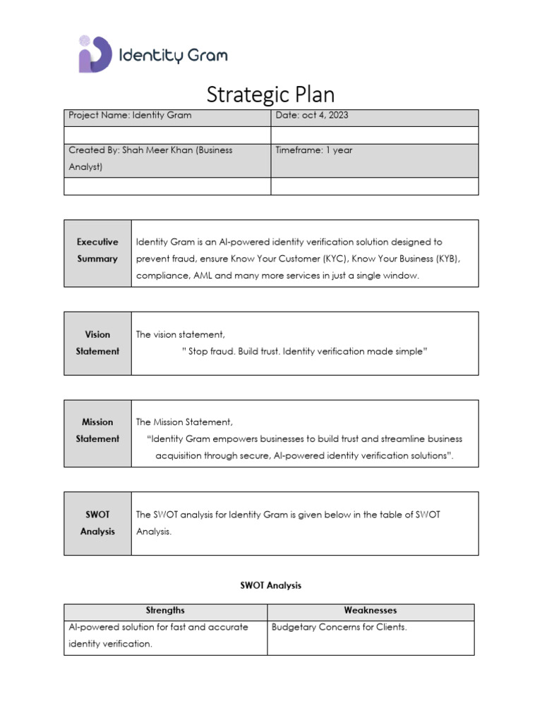 AI Identity Verification Strategy Plan | PDF | Marketing | Search ...
