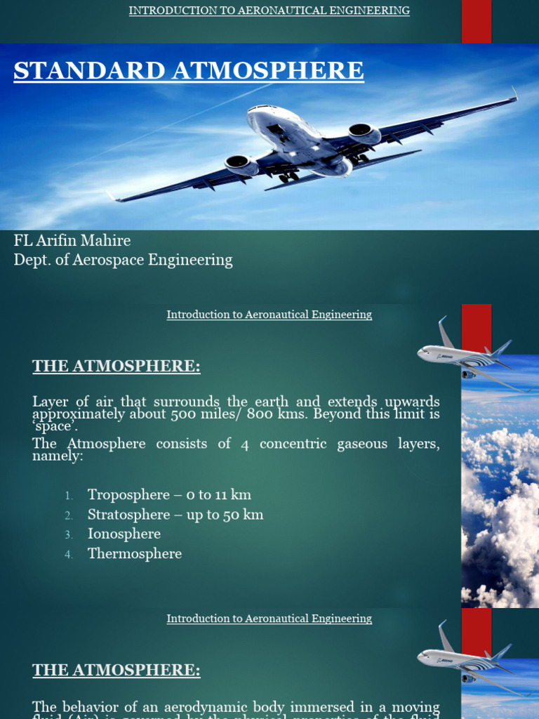 3.ASE 4101 (Standard Atmosphere) | PDF | Atmosphere Of Earth | Lift (Force)