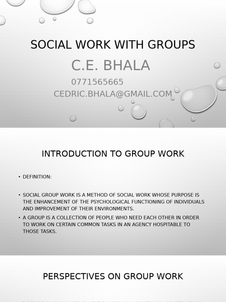 Social Work With Groups | PDF | Communication | Psychotherapy