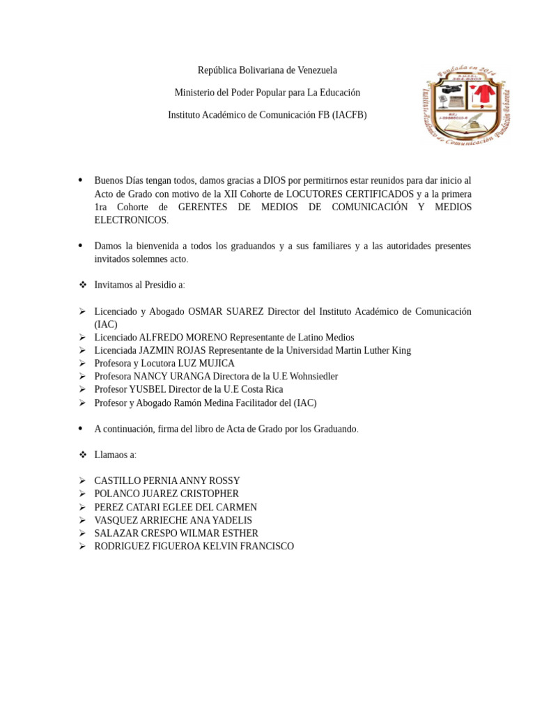 Acto Protocolar | PDF