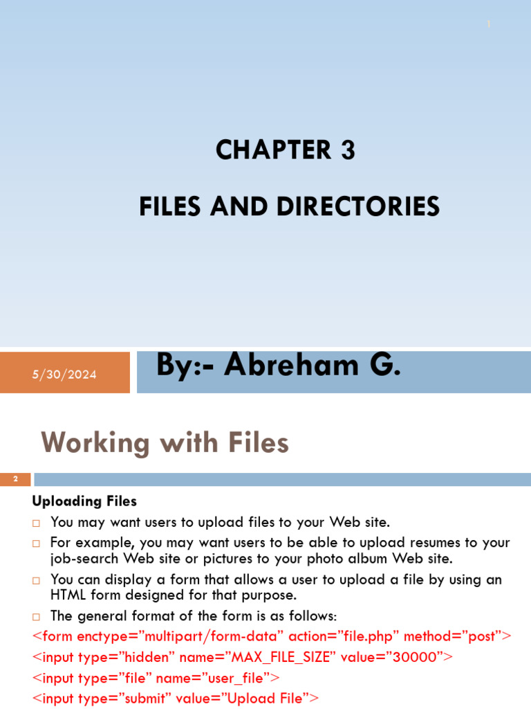 Files and Directories - PHP | PDF | Computer File | Decimal